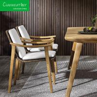 China Modern Design Teak Wood Armchairs for Hotel Rattan Garden Furniture in Customized Color for sale