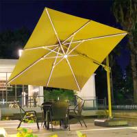 China Outdoor Cushioned Patio Umbrella with Customized Color Aluminium Frame and Water-Resistant Fabric for sale