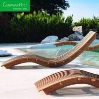 China Modern Outdoor Furniture Villa Hotel Garden Solidwood Teak Lounge Chair for Terrace Swimming Pool Relaxation for sale