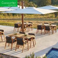 China Mail Packing Solid Teak Wood Table And Chairs Set For Outdoor Patio With Customized Color for sale