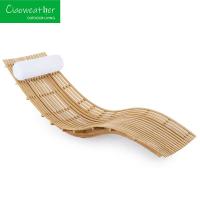 China Modern Outdoor Furniture Villa Hotel Garden Solidwood Teak Lounge Chair for Terrace Swimming Pool Relaxation for sale