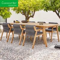 China Mail Packing Solid Teak Wood Table And Chairs Set For Outdoor Patio With Customized Color for sale