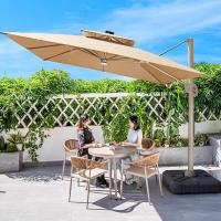 China Outdoor Cushioned Patio Umbrella with Customized Color Aluminium Frame and Water-Resistant Fabric for sale