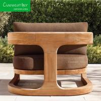 China Water-resistant Fabric Cushion Excellent Natual Teak Outdoor Sofa Set Teak Outdoor Furniture Waterproof Sun Patio Set for sale