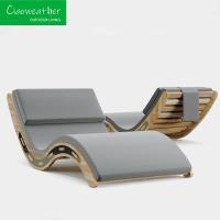 China Outdoor Rattan Teak Sun Bed Lounger Modern Design for Exterior Furniture Garden Swimming Pool for sale