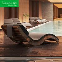 China Outdoor Rattan Teak Sun Bed Lounger Modern Design for Exterior Furniture Garden Swimming Pool for sale