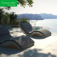 China Outdoor Rattan Teak Sun Bed Lounger Modern Design for Exterior Furniture Garden Swimming Pool for sale