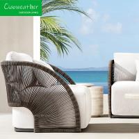 China Teak Outdoor Sofa Set with Water-Resistant Fabric Cushion and Customized Color for sale
