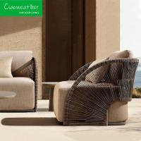 China Teak Outdoor Sofa Set with Water-Resistant Fabric Cushion and Customized Color for sale