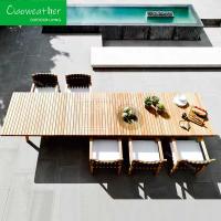 China Modern Simple Villa Balcony Garden Patio Outdoor Furniture Teak Solid Wood Set with Waterproof Cushion and Mail Packing N for sale