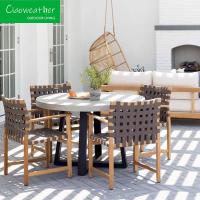 China Modern Simple Villa Balcony Garden Patio Outdoor Furniture Teak Solid Wood Set with Waterproof Cushion and Mail Packing N for sale