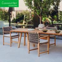 China Modern Simple Villa Balcony Garden Patio Outdoor Furniture Teak Solid Wood Set with Waterproof Cushion and Mail Packing N for sale