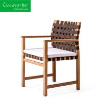 China Modern Simple Villa Balcony Garden Patio Outdoor Furniture Teak Solid Wood Set with Waterproof Cushion and Mail Packing N for sale