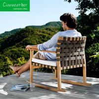 China Modern Simple Villa Balcony Garden Patio Outdoor Furniture Teak Solid Wood Set with Waterproof Cushion and Mail Packing N for sale