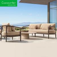 China Modern Design Outdoor Teak Wood Patio Furniture Set Luxury Leisure Garden Sofa Set Waterproof Sun Patio Set for sale