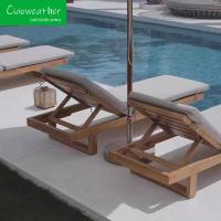 China Modern Outdoor Furniture Luxury Custom Comfortable Waterproof Different Shape Teak Wood Sun Lounger for Ultimate Comfort for sale