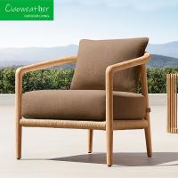 China Modern Design Outdoor Teak Wood Patio Furniture Set Luxury Leisure Garden Sofa Set Waterproof Sun Patio Set for sale
