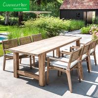 China Wooden Furniture Garden Hotel Furniture Solid Wood Teak Courtyard Dining Armchair Waterproof Dining Set for Hotel for sale