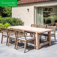 China Wooden Furniture Garden Hotel Furniture Solid Wood Teak Courtyard Dining Armchair Waterproof Dining Set for Hotel for sale