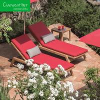 China Outdoor Furniture Teakwood Frame Material Garden Solid Modern Sun Beds Beach Chaise Leisure Lounger for sale