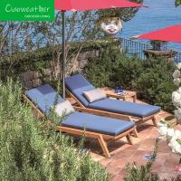 China Outdoor Furniture Teakwood Frame Material Garden Solid Modern Sun Beds Beach Chaise Leisure Lounger for sale