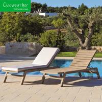 China Outdoor Furniture Teakwood Frame Material Garden Solid Modern Sun Beds Beach Chaise Leisure Lounger for sale