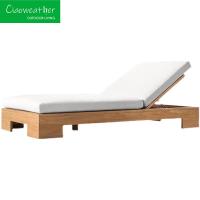 China Luxury Solid Wood Teak Sun Loungers for Hotel Restaurant Banquet Home and Coffee for sale