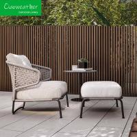 China Comfortable Outdoor Rattan Furniture Waterproof Upholstery Cushion Garden Sofa Set with Customized Color for sale