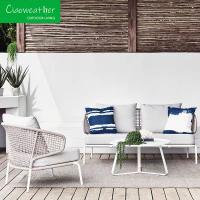 China Comfortable Outdoor Rattan Furniture Waterproof Upholstery Cushion Garden Sofa Set with Customized Color for sale