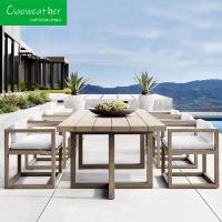 China Waterproof Garden Hotel Teak Solid Wood Dining Table Set for Villa Courtyard Outdoor Tables and Chairs Leisure Furniture for sale