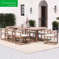 China Waterproof Garden Hotel Teak Solid Wood Dining Table Set for Villa Courtyard Outdoor Tables and Chairs Leisure Furniture for sale