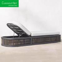 China Outdoor Teak Wood Furniture Modern Design Garden Recliner Solid Wooden Teak Lounge Chaise Single Sun Bed for sale