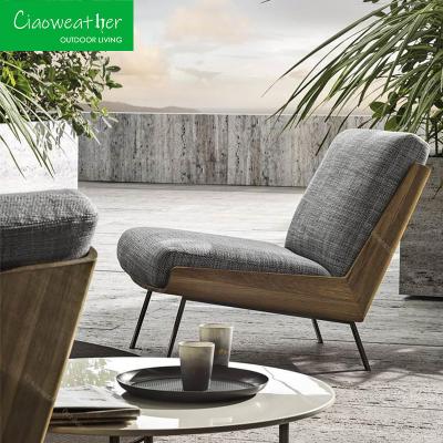 China Customized Color Single Three-Piece Teak Sofa for Outdoor Balcony Leisure Garden for sale