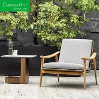 China Waterproof Cushions Teak Outdoor Dining Chairs and Table for Modern Leisure Garden Furniture in Hotel for sale
