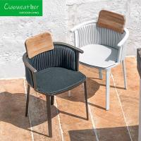 China Modern Hotel Patio Teak Rattan Chair Contemporary Design with Waterproof Outdoor Cushion for sale