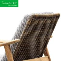 China Waterproof Cushions Teak Outdoor Dining Chairs and Table for Modern Leisure Garden Furniture in Hotel for sale
