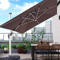 China Luxury Aluminum Market Commercial Patio Garden Solar Parasol Outdoor Umbrella for Outdoor Furniture within Modern Design for sale