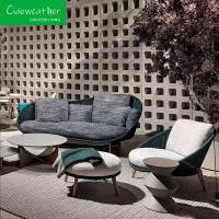 China Outdoor Leisure Wicker Rope Teak Wood Garden Sofa Modern Style with Waterproof Cushions and Outdoor for sale