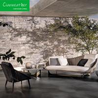 China Outdoor Leisure Wicker Rope Teak Wood Garden Sofa Modern Style with Waterproof Cushions and Outdoor for sale