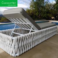 China Outdoor Furniture Luxury Rope Patio Sun Lounger Chaise Lounge with UV-Resistant Cushion and Lightweight Aluminum Frame for sale