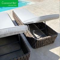 China Outdoor Furniture Luxury Rope Patio Sun Lounger Chaise Lounge with UV-Resistant Cushion and Lightweight Aluminum Frame for sale