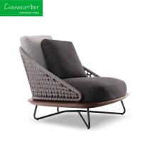 China Specific Garden Sofa Modern Garden Furniture Patio Sofa Set Aluminum Alloy Solid Wood Dining Chair Rope for sale