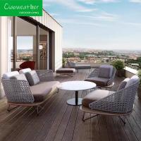 China Specific Garden Sofa Modern Garden Furniture Patio Sofa Set Aluminum Alloy Solid Wood Dining Chair Rope for sale