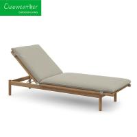China Modern Waterproof Lounger Chair Made of Solid Teak Wood  for Courtyard Beach Garden Hotel Pool for sale