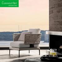China Garden Furniture Hand-Woven Rope Corner Sofa Set with Cushion Aluminum Frame and Waterproof Design for sale
