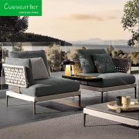 China Garden Furniture Hand-Woven Rope Corner Sofa Set with Cushion Aluminum Frame and Waterproof Design for sale