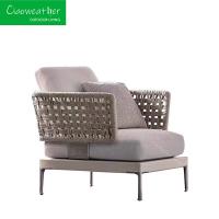 China Garden Furniture Hand-Woven Rope Corner Sofa Set with Cushion Aluminum Frame and Waterproof Design for sale