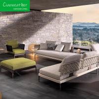 China Garden Furniture Hand-Woven Rope Corner Sofa Set with Cushion Aluminum Frame and Waterproof Design for sale