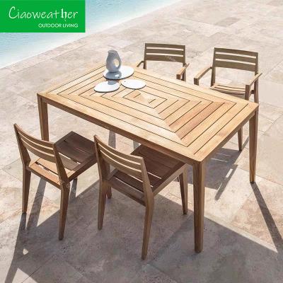 China Waterproof Teak Chairs for Outdoor Courtyard Villa Open-Air and Comfortable Design for sale