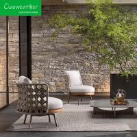 China Customized Color Outdoor Furniture General Waterproof Weave Rope Leisure Chair Tea Table Combination for Villa Courtyard for sale